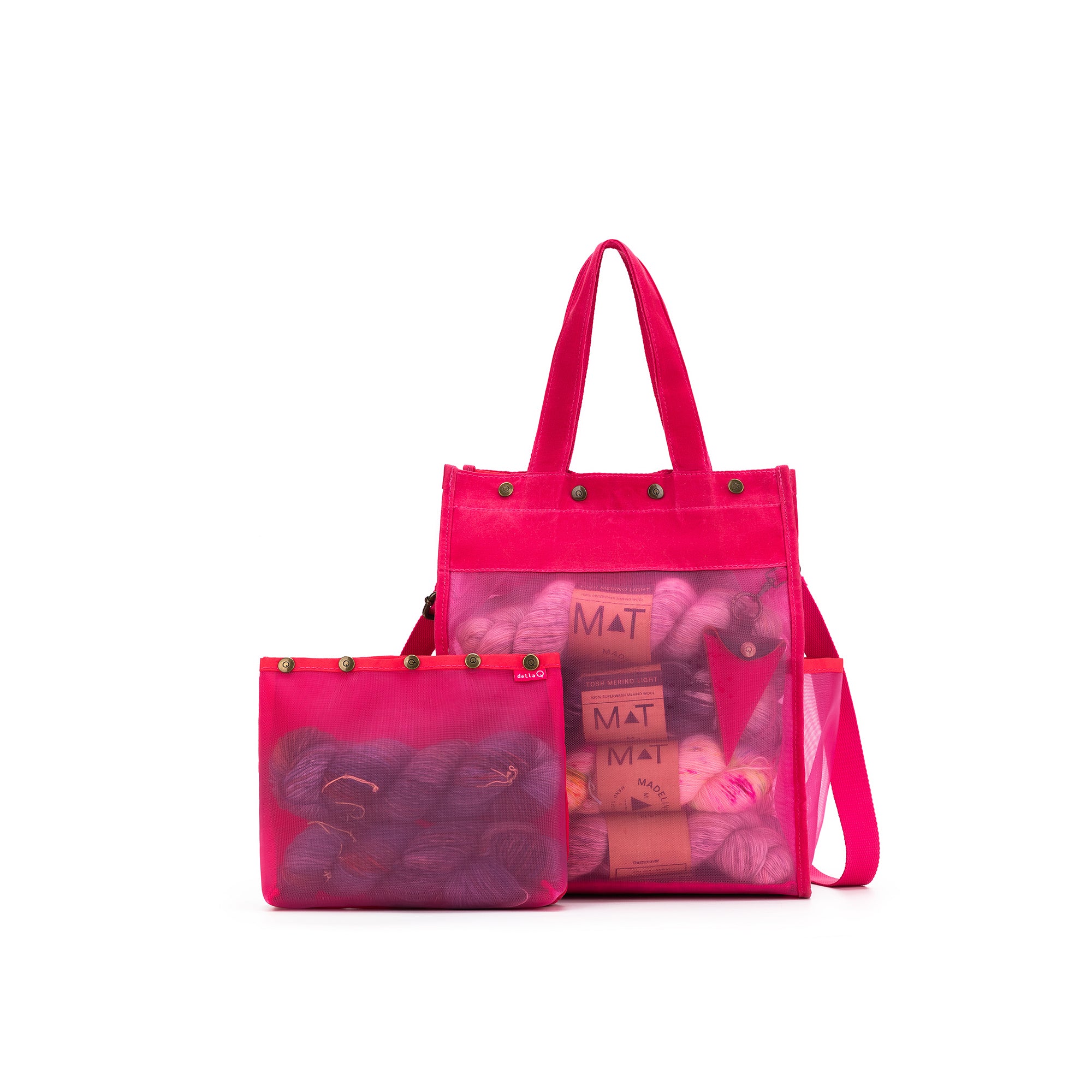 Maker's Tall Mesh Tote | Vivid Rose | dellaQ.com – della Q Retail